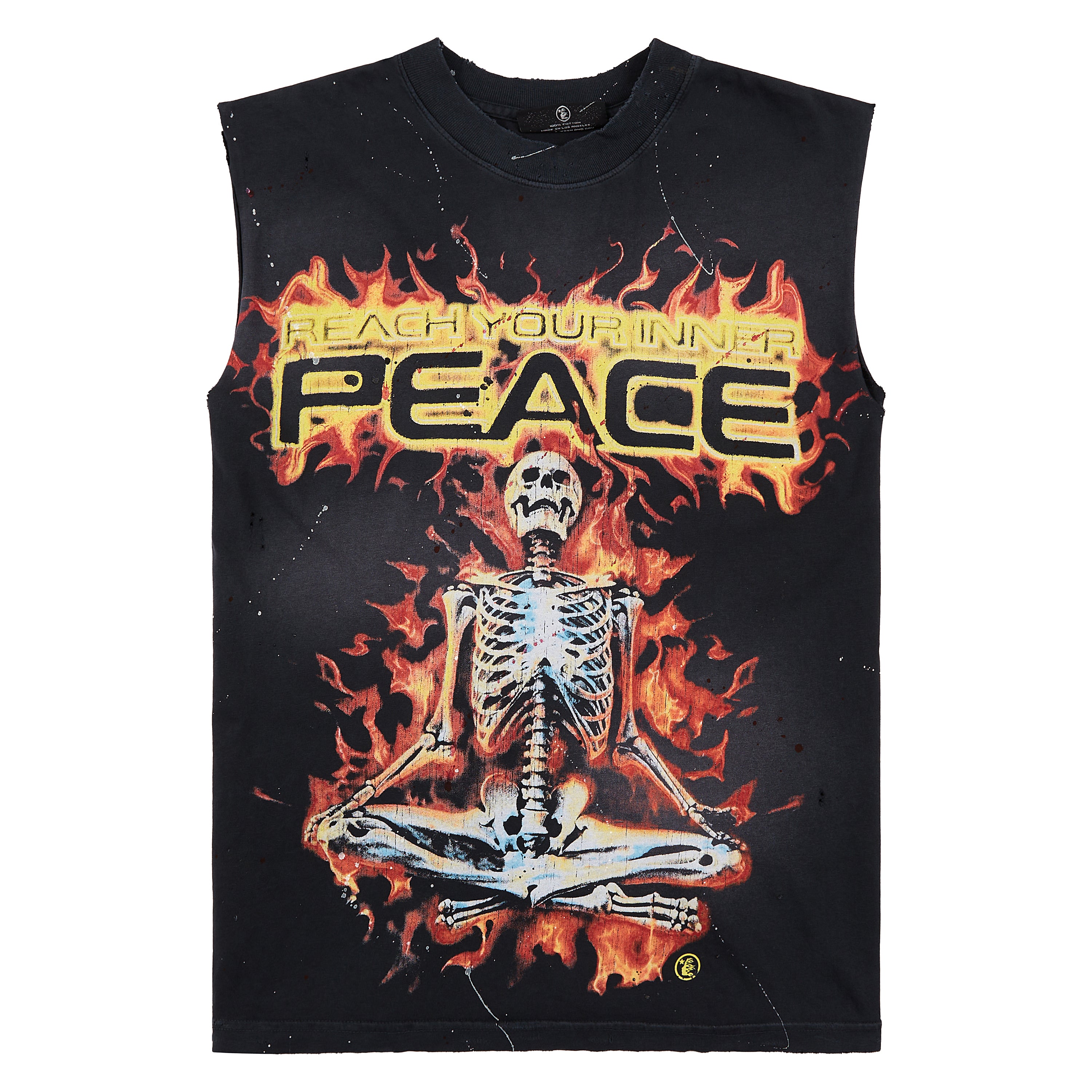 Inner Peace Skeleton Sleeveless Tee | Black – Capsule NYC