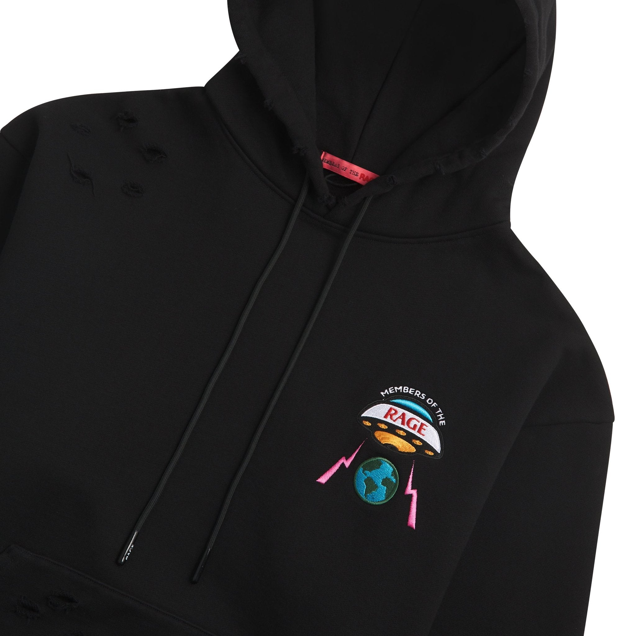 Distressed Logo Hoodie | Black – Capsule NYC