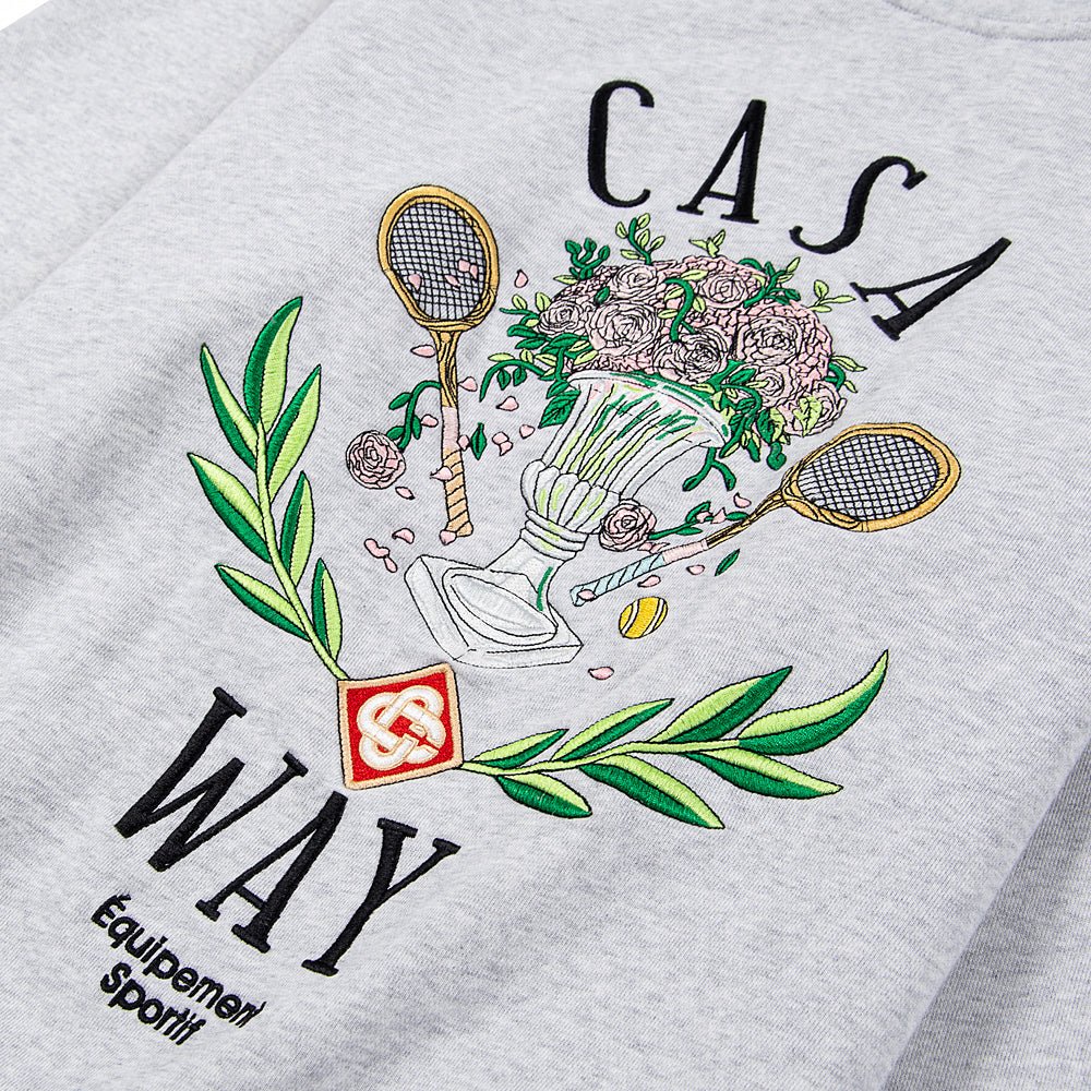 Casa Way Embroidered Sweatshirt | Grey Marle – Capsule NYC