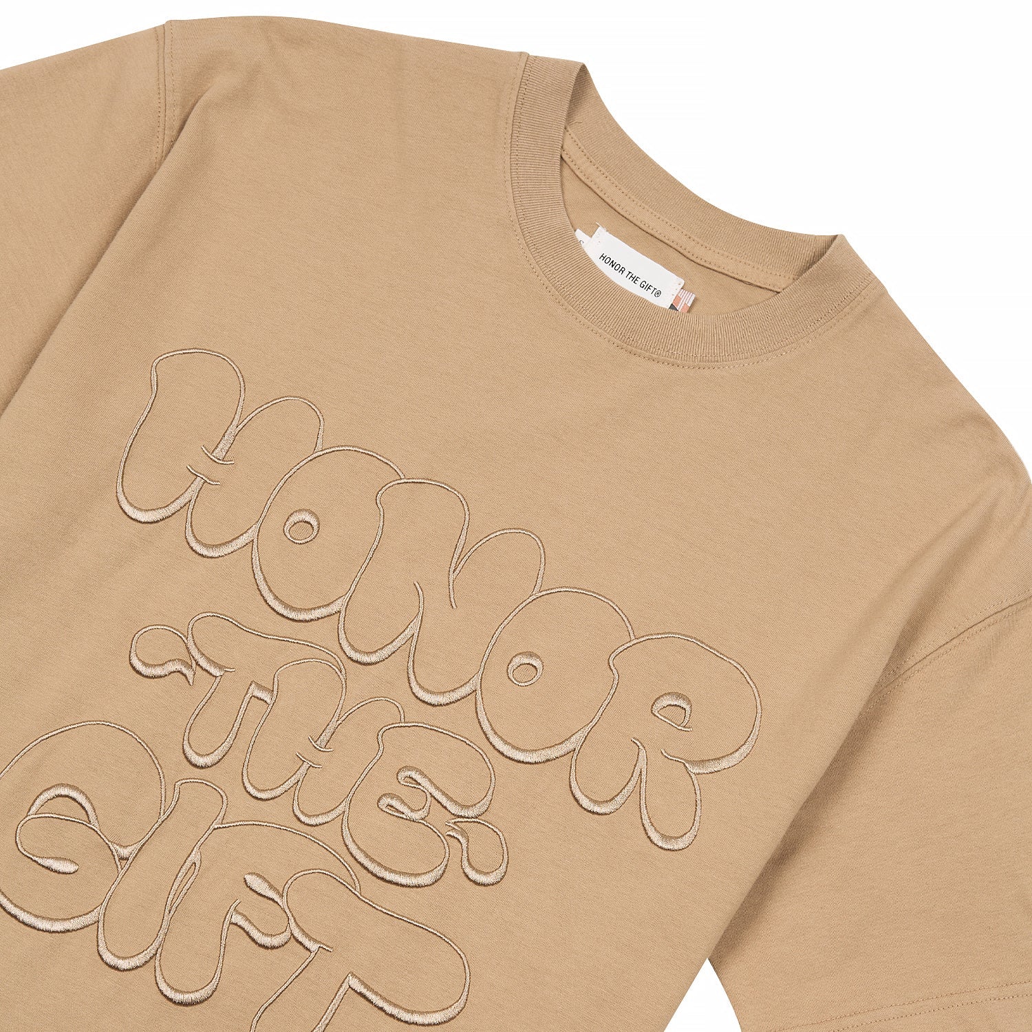 Script Tee | Tan – Capsule NYC
