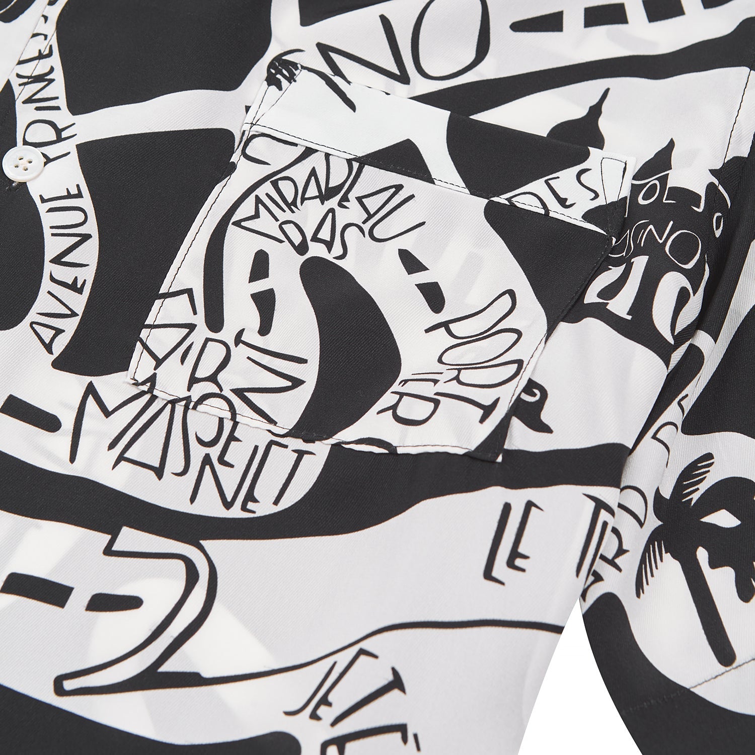 Strada Silk Shirt | Black/White – Capsule NYC