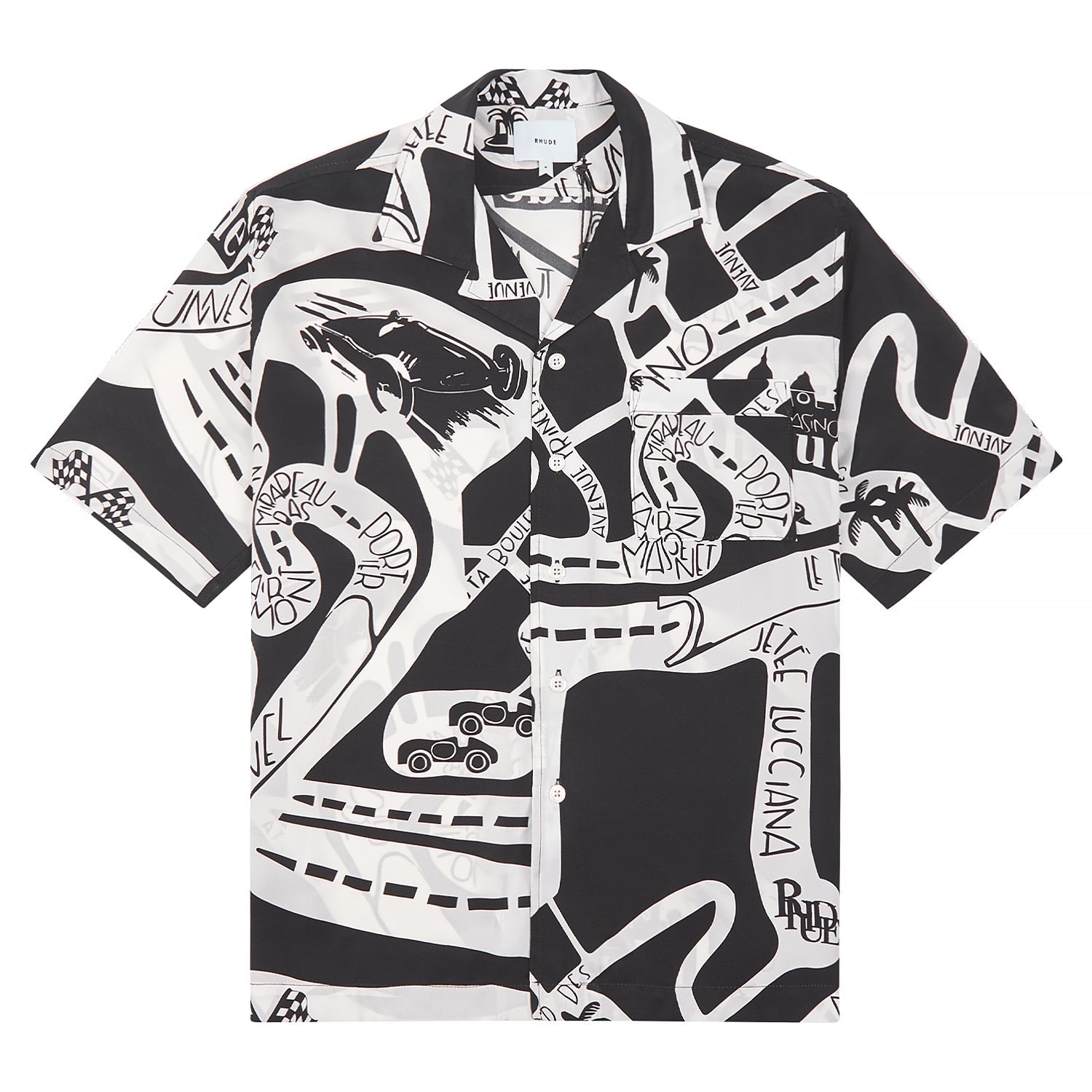 Strada Silk Shirt | Black/White – Capsule NYC